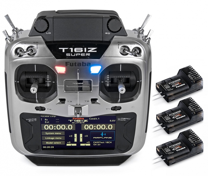 Futaba T16IZ Super 2,4 GHz LiPo + 3 Stück R7208SB 16+2/2x8/0 FP05003233-3